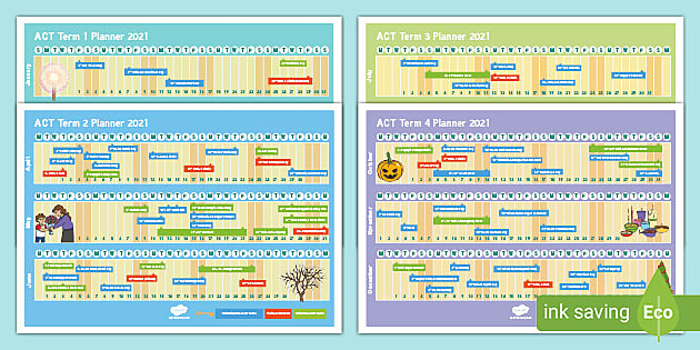 ACT Academic Year Calendar Display Pack 2021 (teacher made)