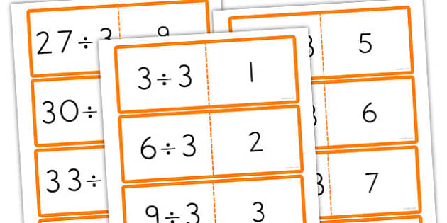 3 Times Table Division Cards Hecho Por Educadores Twinkl