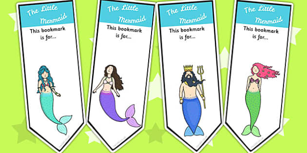 The Little Mermaid Editable Bookmarks (teacher made)