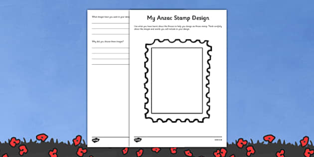 Anzac Stamp Design Worksheet (teacher made)