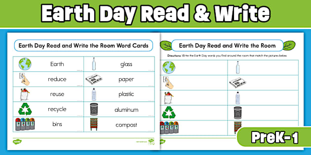 Earth Day Read and Write the Room Worksheet