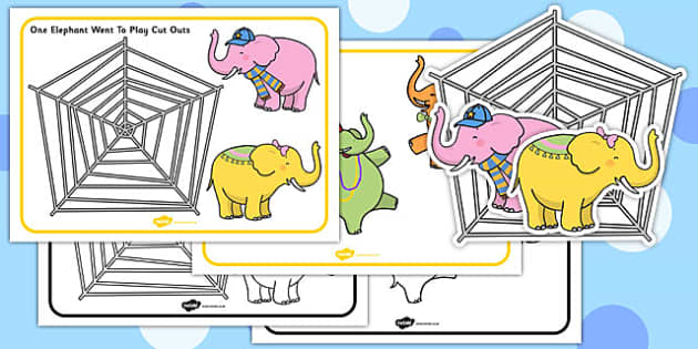 One Elephant Went Out To Play Cut Outs
