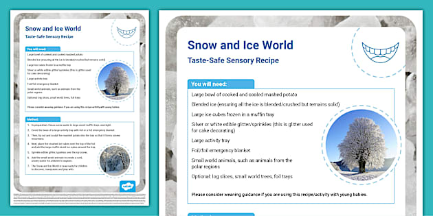 Taste-Safe Snow & Ice World Sensory Recipe Twinkl | Sensory