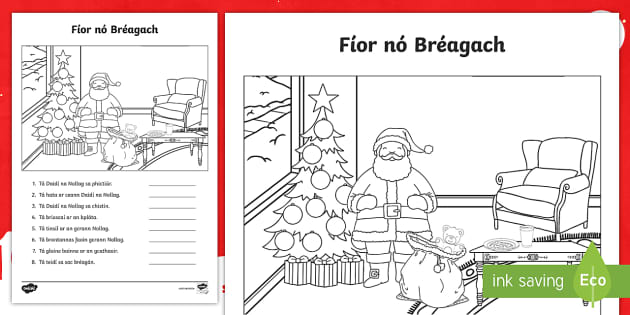 True or False Christmas Worksheet / Worksheet Gaeilge