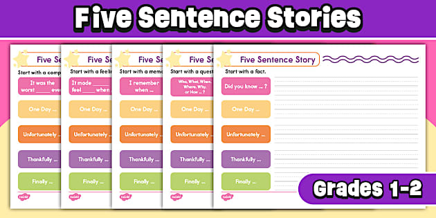 Five Sentence Stories Narrative Writing Templates