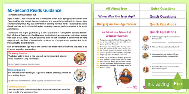 LKS2 60-Second Reads: Iron Age Activity Pack (teacher made)