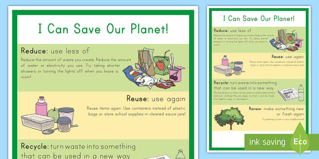 Reduce, Reuse, Recycle, Renew Poster - Earth Day, reduce, reuse, recycle