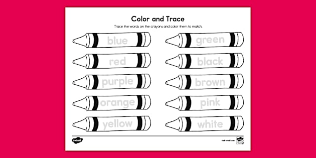 color words coloring pages