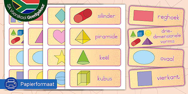 Voorskool - Vorms - Woordkaarte