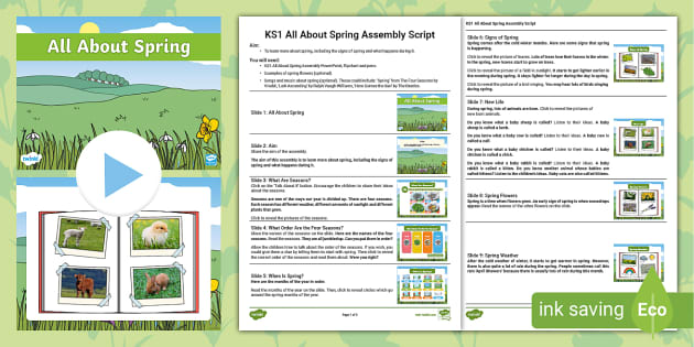 All About Spring KS1 Assembly Pack - Seasons - Twinkl