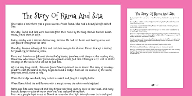 The Story of Rama and Sita - Printable Resources