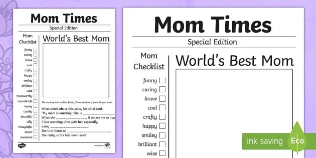 Mother's Day Newspaper Template - usa, mothers day, template