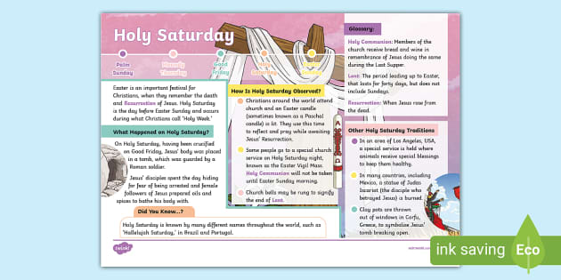 Holy Saturday Fact File (teacher made) - Twinkl