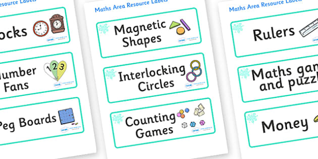 FREE! - Turquoise Themed Editable Maths Area Resource Labels