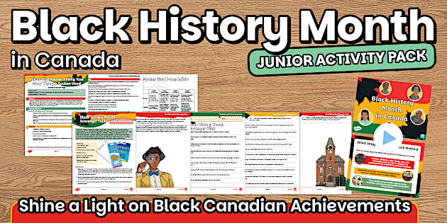 Black History Month in Canada Junior Activity Pack