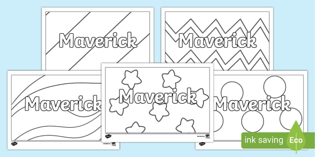 Maverick Name Simple Colouring Activity