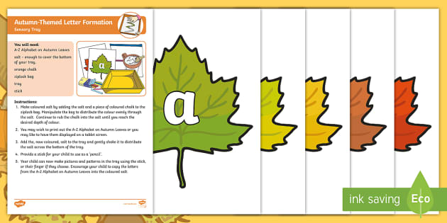 Autumn-Themed Letter Formation Sensory Tray Activity