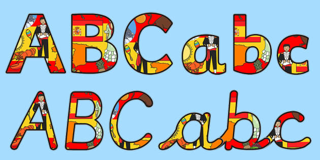 👉 Spanish Themed Size Editable Display Lettering