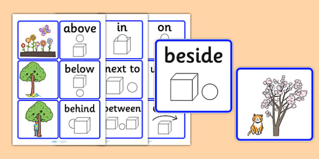 Preposition Matching Picture Cards - SEN, visual aid, position