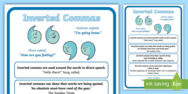 Inverted Commas Punctuation Poster teacher Made Twinkl