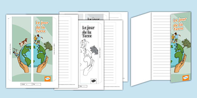 Modèle d'écriture en pliage : Le Jour de la Terre - Twinkl