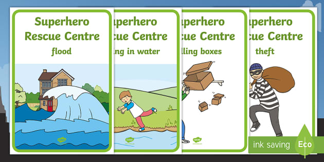 Superhero Rescue Centre Role Play Whats Your Emergency Poster