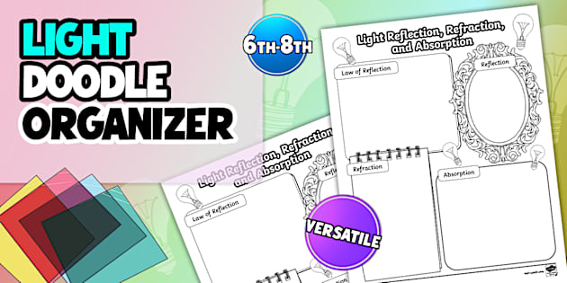 Light Reflection, Refraction and Absorption Doodle Organizer