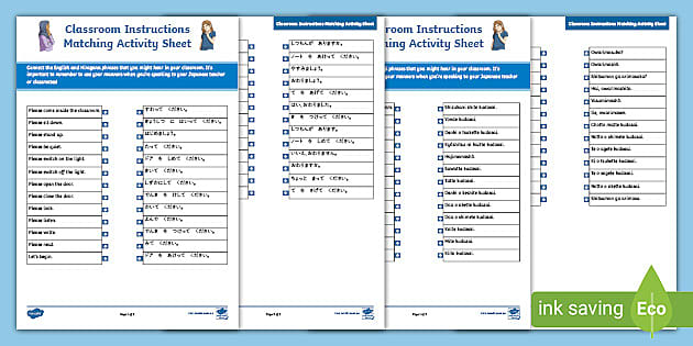 Classroom Instructions Matching Activity Sheet Twinkl Classroom Instructions Matching Activity Sheet Twinkl