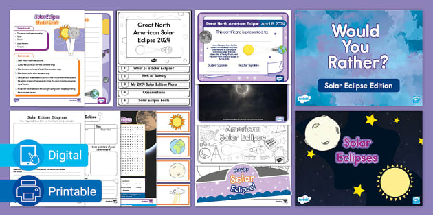 FREE Great North American Eclipse 2024 Activity Pack