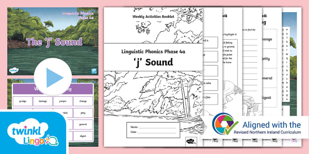 Northern Ireland Linguistic Phonics Phase 4a 'j' Sound Weekly Activities Pack