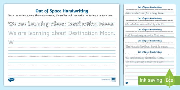 FREE! - Out of Space Year 2 Handwriting Worksheet - Twinkl