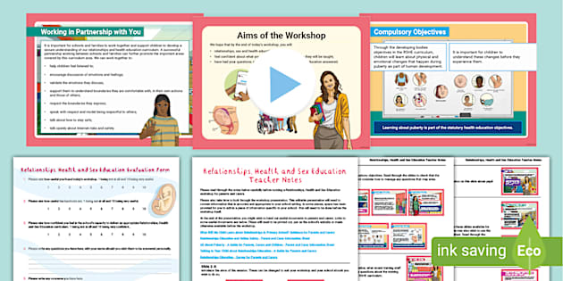 Relationships, Health and Sex Education Sample Workshop for Parents and ...