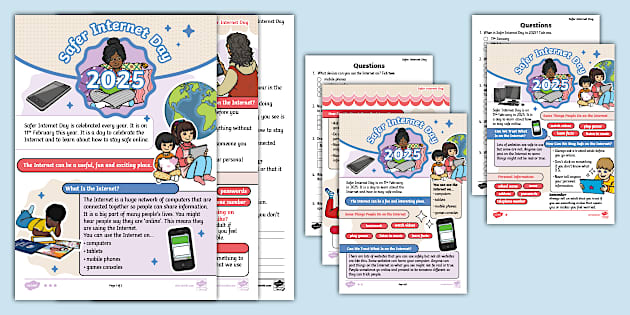KS1 Safer Internet Day Differentiated Reading Comprehension Activity