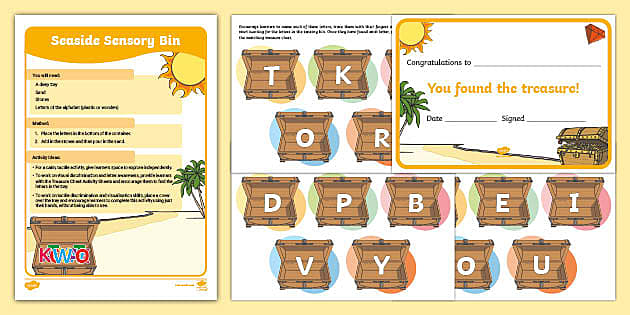 Seaside Treasure Hunt Sensory Bin (Teacher-Made) - Twinkl