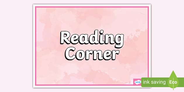 Pink Watercolour Reading Corner Display Poster - Twinkl