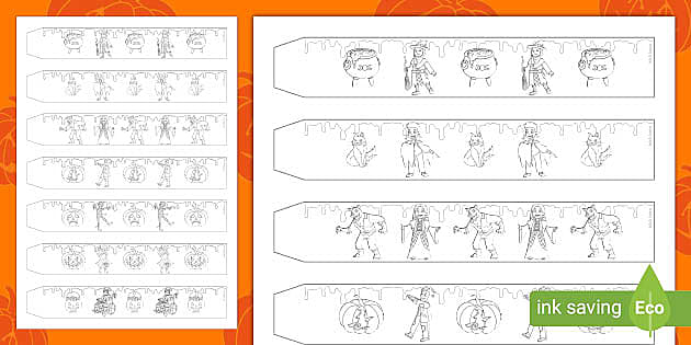 Halloween Paper Chain Colouring, Halloween Decorations