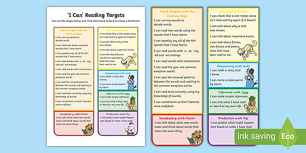Year 1 'I Can' Reading Goal Bookmarks | Primary Resources