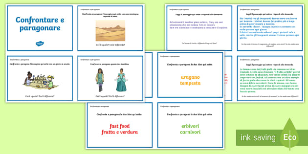 Confrontare e paragonare Attività (Lehrer gemacht) - Twinkl