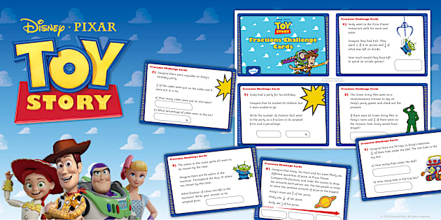 👉 Toy Story: Fractions Challenge Cards [Ages 9-11]