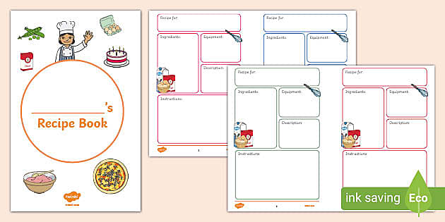 My Editable Personalised Recipe Book teacher Made Twinkl