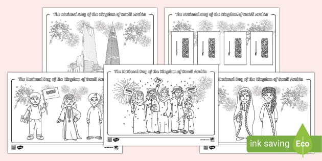 Saudi National Day Coloring Sheets (profesor hizo) - Twinkl