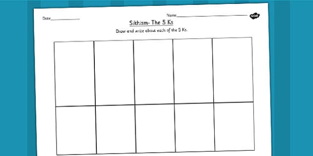 Sikhism The 5 Ks Worksheet - sikhs, religion, RE, religious