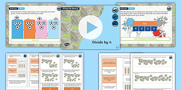 👉 White Rose Maths Compatible Teaching Pack Year 3: Divide by 4