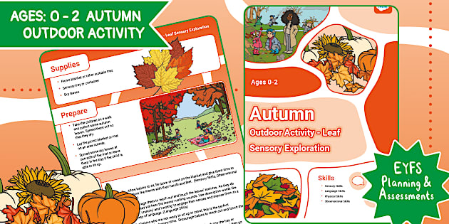 Ages 0 - 2 Outdoor Learning Autumn Leaf Sensory Exploration