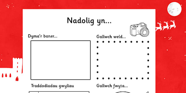 Taflen Nadolig o Gwmpas y Byd (teacher made) - Twinkl