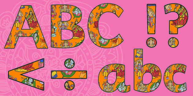 Hinduism Themed Display Lettering-hinduism, themed, display lettering,
