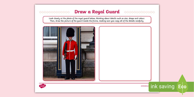 Draw a Royal Guard Art Activity, soldier colouring - Twinkl