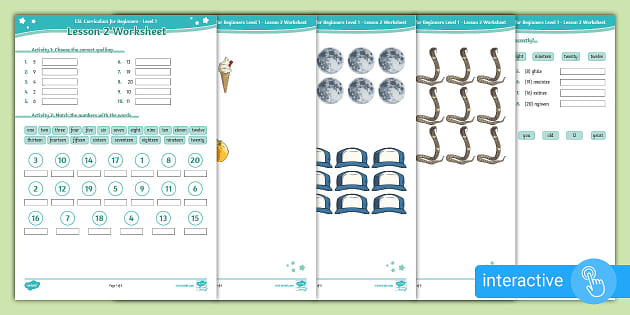 ESL Curriculum for Beginners: Lesson 2 Interactive Worksheet