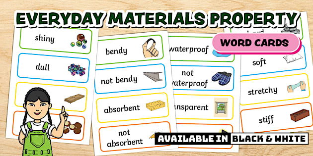 Everyday Materials Property Word Cards