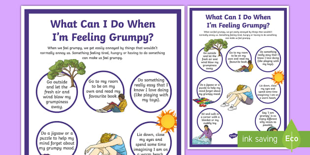 What Can I Do When I'm Feeling Grumpy? Poster - Twinkl